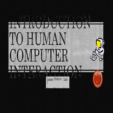 Intro. to Human Computer Interaction | PPTX