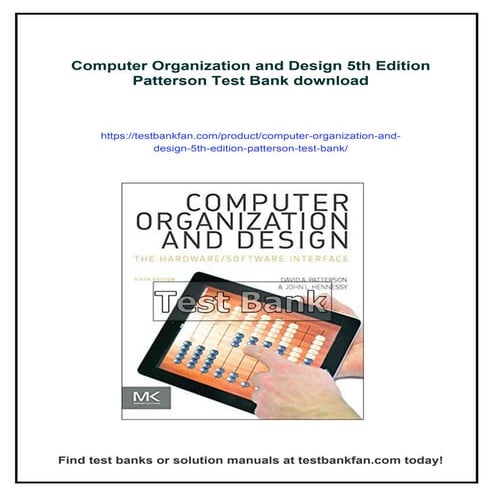 Computer Organization and Design 5th Edition Patterson Test Bank | PDF