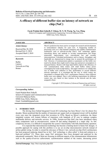 A Efficacy Of Different Buffer Size On Latency Of Network On Chip Noc