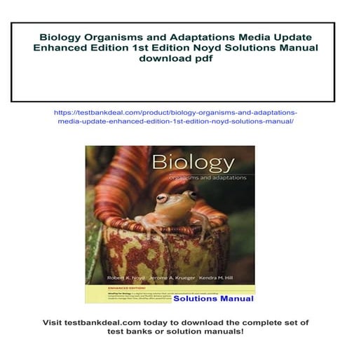 Biology Organisms and Adaptations Media Update Enhanced Edition 1st ...