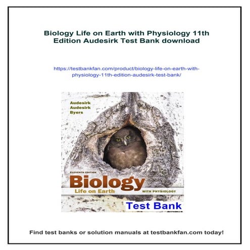 Biology Life on Earth with Physiology 11th Edition Audesirk Test Bank | PDF