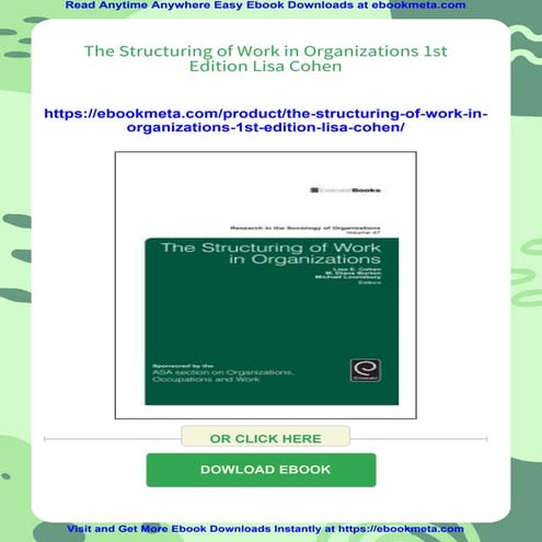 The Structuring of Work in Organizations 1st Edition Lisa Cohen | PDF