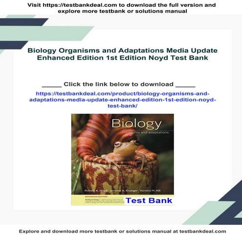 Biology Organisms and Adaptations Media Update Enhanced Edition 1st ...