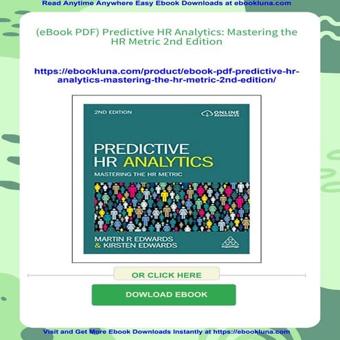 (eBook PDF) Predictive HR Analytics: Mastering the HR Metric 2nd Edition | PDF