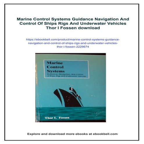 Marine Control Systems Guidance Navigation And Control Of Ships Rigs ...