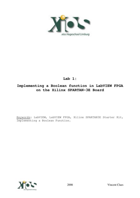 Lab Implementation Of Boolean Logic In Labview Fpga Pdf Computer 8572