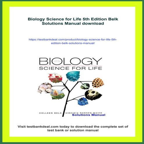 Biology Science for Life 5th Edition Belk Solutions Manual | PDF