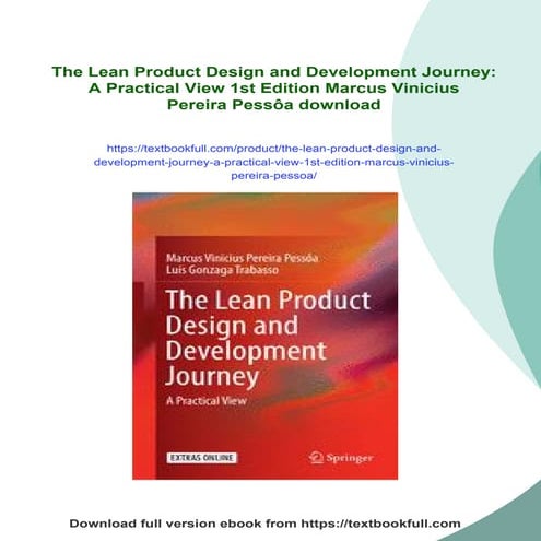The Lean Product Design and Development Journey: A Practical View 1st ...