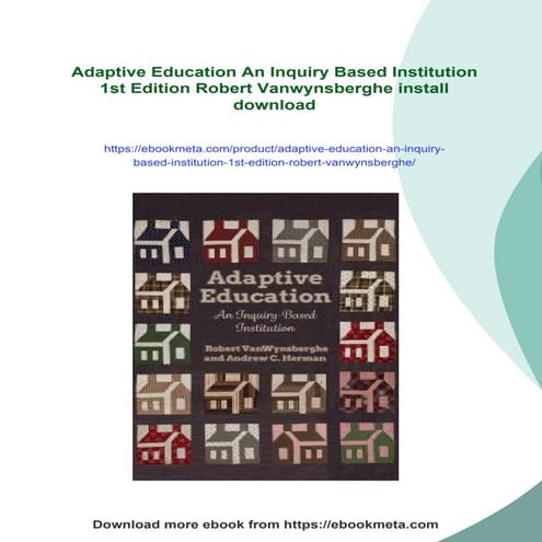 Adaptive Education An Inquiry Based Institution 1st Edition Robert ...