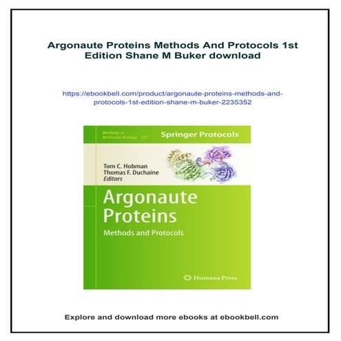 Argonaute Proteins Methods And Protocols 1st Edition Shane M Buker | PDF