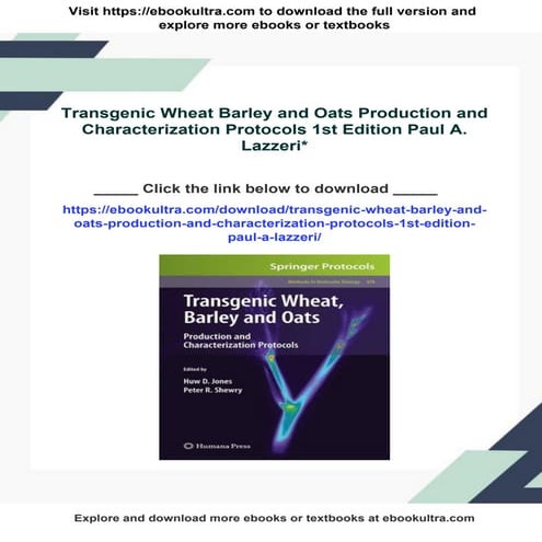 Transgenic Wheat Barley and Oats Production and Characterization ...