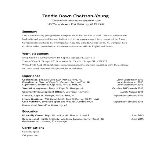 Teddie resume | RTF