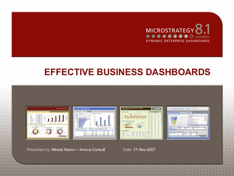 MicroStrategy - Effective Business Dashboards