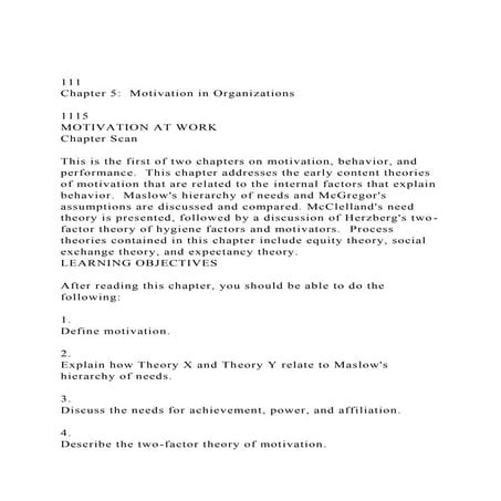 111Chapter 5 Motivation in Organizations1115MOTIVATION.docx | Business ...