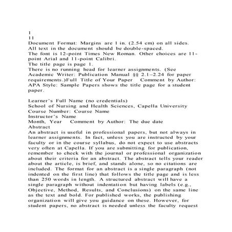 111Document Format Margins are 1 in. (2.54 cm) on all sides. | DOCX