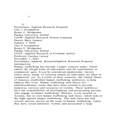 111Preliminary Applied Research ProposalUnit 1 Assign | PDF
