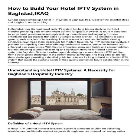 How to Build Your Hotel IPTV System in Baghdad，IRAQ | PDF