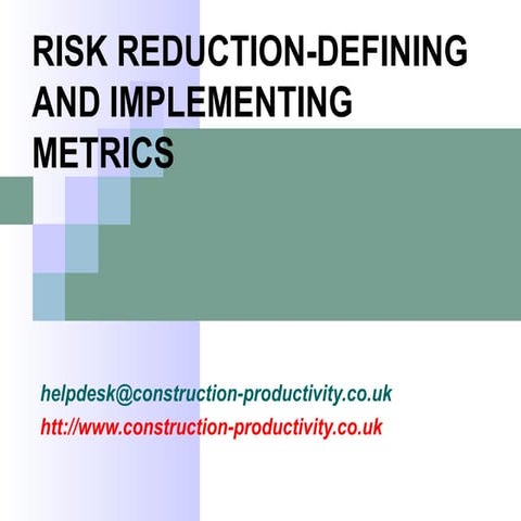112 risk- metrics for risk reduction | PPT