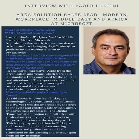 Interview with Paolo Pulcini | PDF | Business | Business and Finance