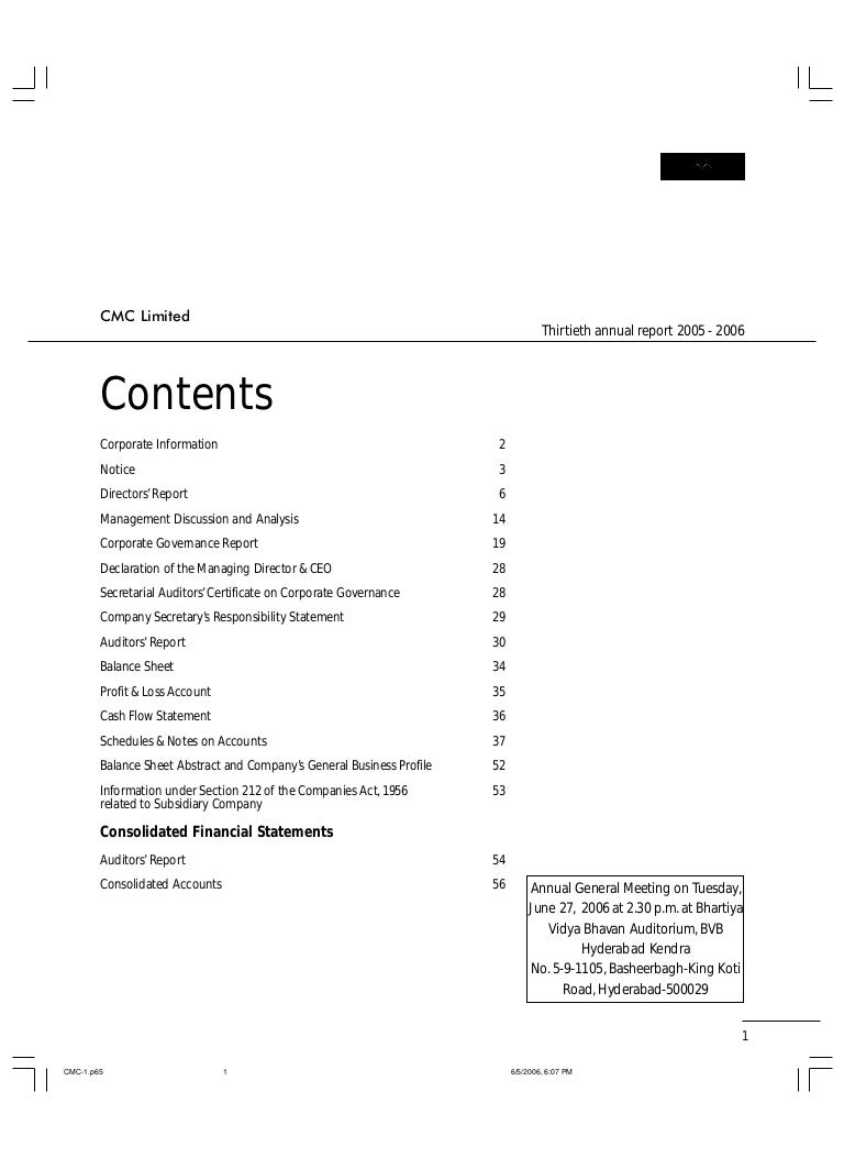 CMC Annual Report 2005 06