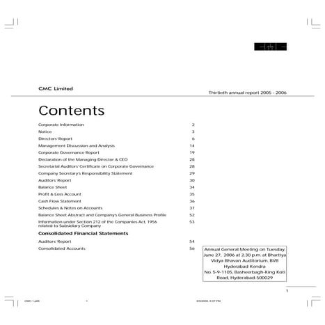 CMC Annual Report 2005 06 | PDF