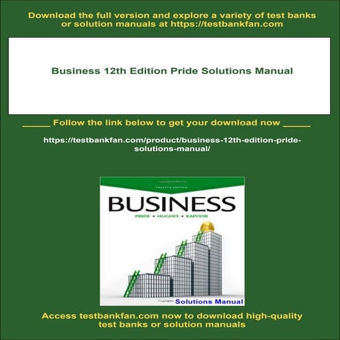 Business 12th Edition Pride Solutions Manual | PDF