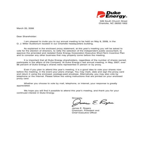 Duke-Energy 2008_Proxy | PDF