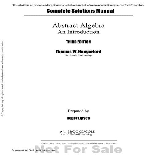 sample solutions manual of abstract algebra an introduction by ...