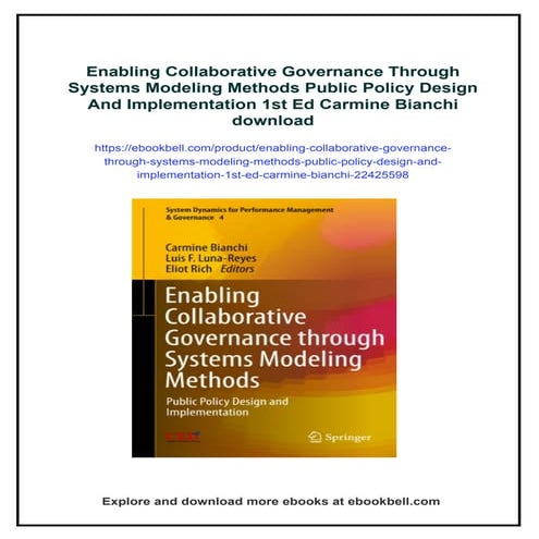 Enabling Collaborative Governance Through Systems Modeling Methods Public Policy Design And ...