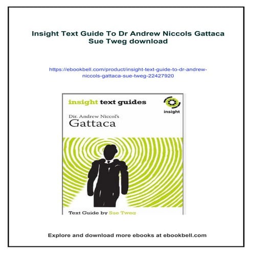 Insight Text Guide To Dr Andrew Niccols Gattaca Sue Tweg | PDF