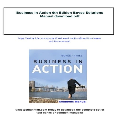 Business in Action 6th Edition Bovee Solutions Manual | PDF