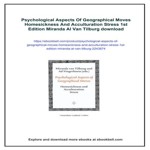 Psychological Aspects Of Geographical Moves Homesickness And ...