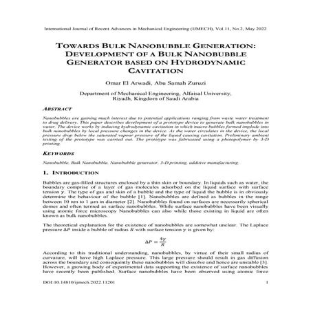 Towards Bulk Nanobubble Generation: Development of a Bulk Nanobubble ...