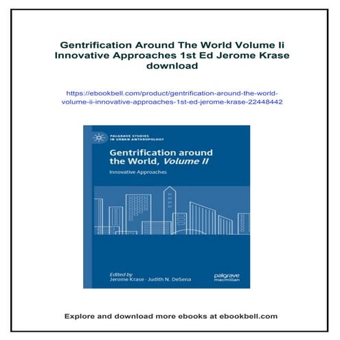 Gentrification Around The World Volume Ii Innovative Approaches 1st Ed ...