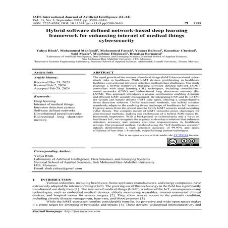 Hybrid software defined network-based deep learning framework for ...