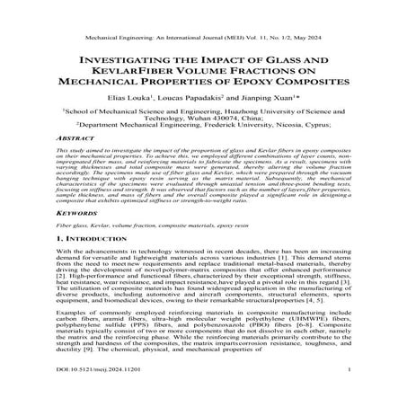 Mechanical Engineering: An International Journal (MEIJ) | PDF