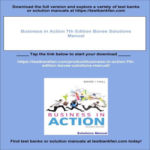 Business in Action 7th Edition Bovee Solutions Manual | PDF