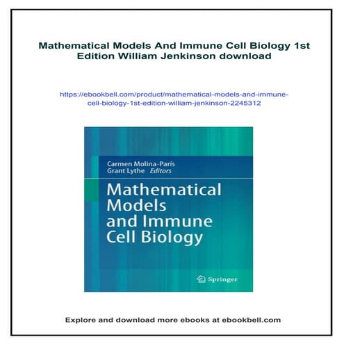 Mathematical Models And Immune Cell Biology 1st Edition William ...