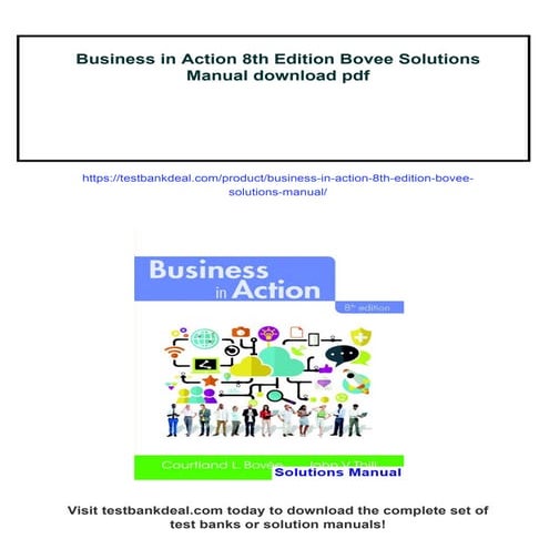 Business in Action 8th Edition Bovee Solutions Manual | PDF