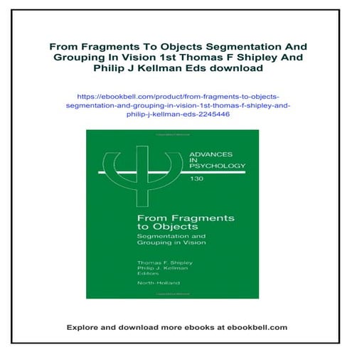 From Fragments To Objects Segmentation And Grouping In Vision 1st ...