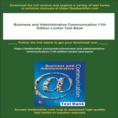 Business and Administrative Communication 11th Edition Locker Test Bank ...
