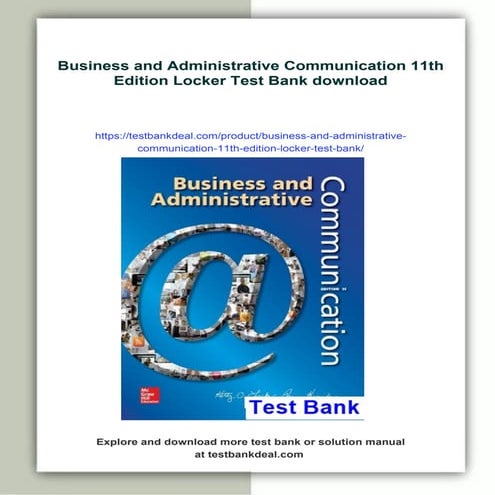 Business and Administrative Communication 11th Edition Locker Test Bank ...