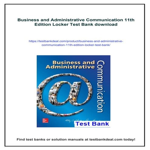 Business and Administrative Communication 11th Edition Locker Test Bank ...