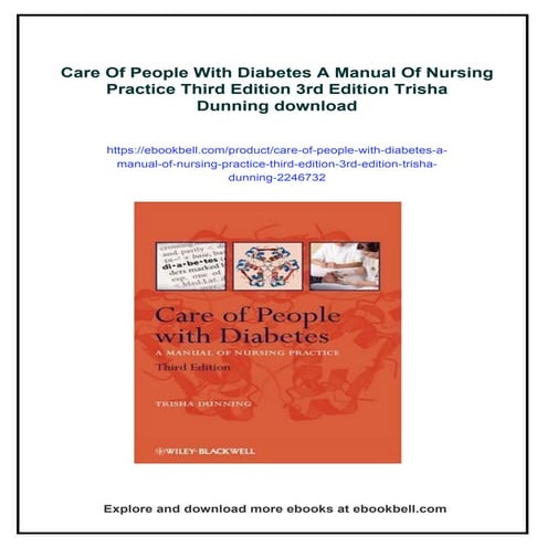 Care Of People With Diabetes A Manual Of Nursing Practice Third Edition ...