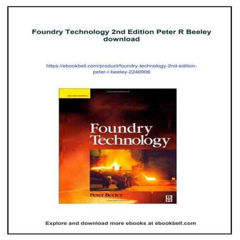 Foundry Technology 2nd Edition Peter R Beeley | PDF