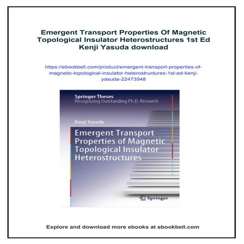 Emergent Transport Properties Of Magnetic Topological Insulator Heterostructures 1st Ed Kenji ...