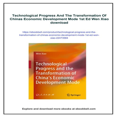 Technological Progress And The Transformation Of Chinas Economic ...