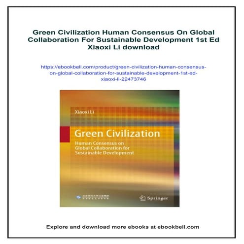 Green Civilization Human Consensus On Global Collaboration For ...