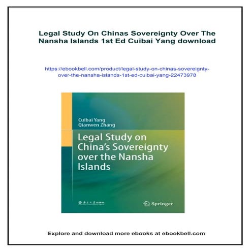 Legal Study On Chinas Sovereignty Over The Nansha Islands 1st Ed Cuibai ...