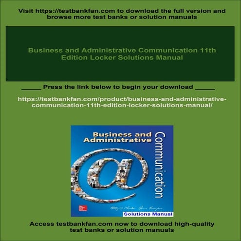 Business and Administrative Communication 11th Edition Locker Solutions ...